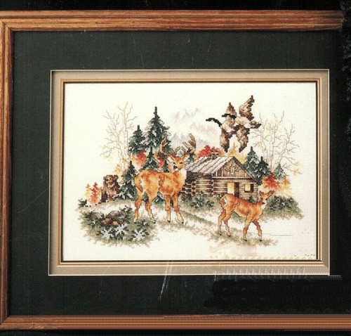 Cross Stitch Hunting Fishing Bull Elk Black Lab Bear Mallard Coaster ...