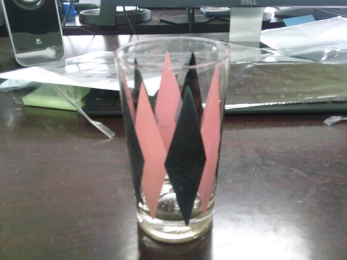 Vintage Libbey Cocktail Shaker Glass Harlequin Diamond Pattern Pink ...