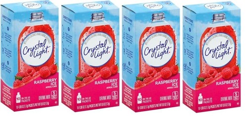Crystal Light Raspberry Ice Packets On-the-Go Powder Drink Mix 10 ct ...