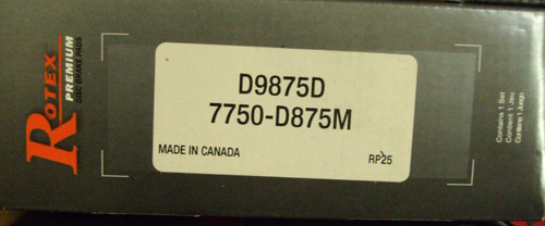 Rear Disc Brake Pad Set, Semi-Metallic - Rotex D9875D | eBay