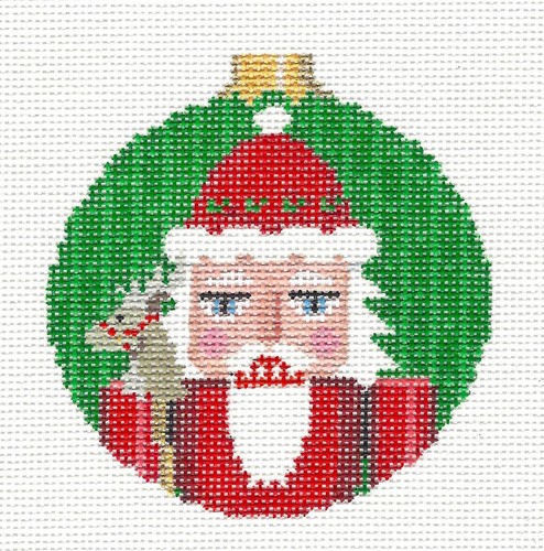 Santa Nutcracker Ornament 18 mesh handpainted Needlepoint Canvas Susan ...