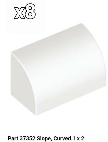 NEW LEGO Parts (x8) WHITE 37352 White Slope, Curved 1 x 2 6248827 | eBay