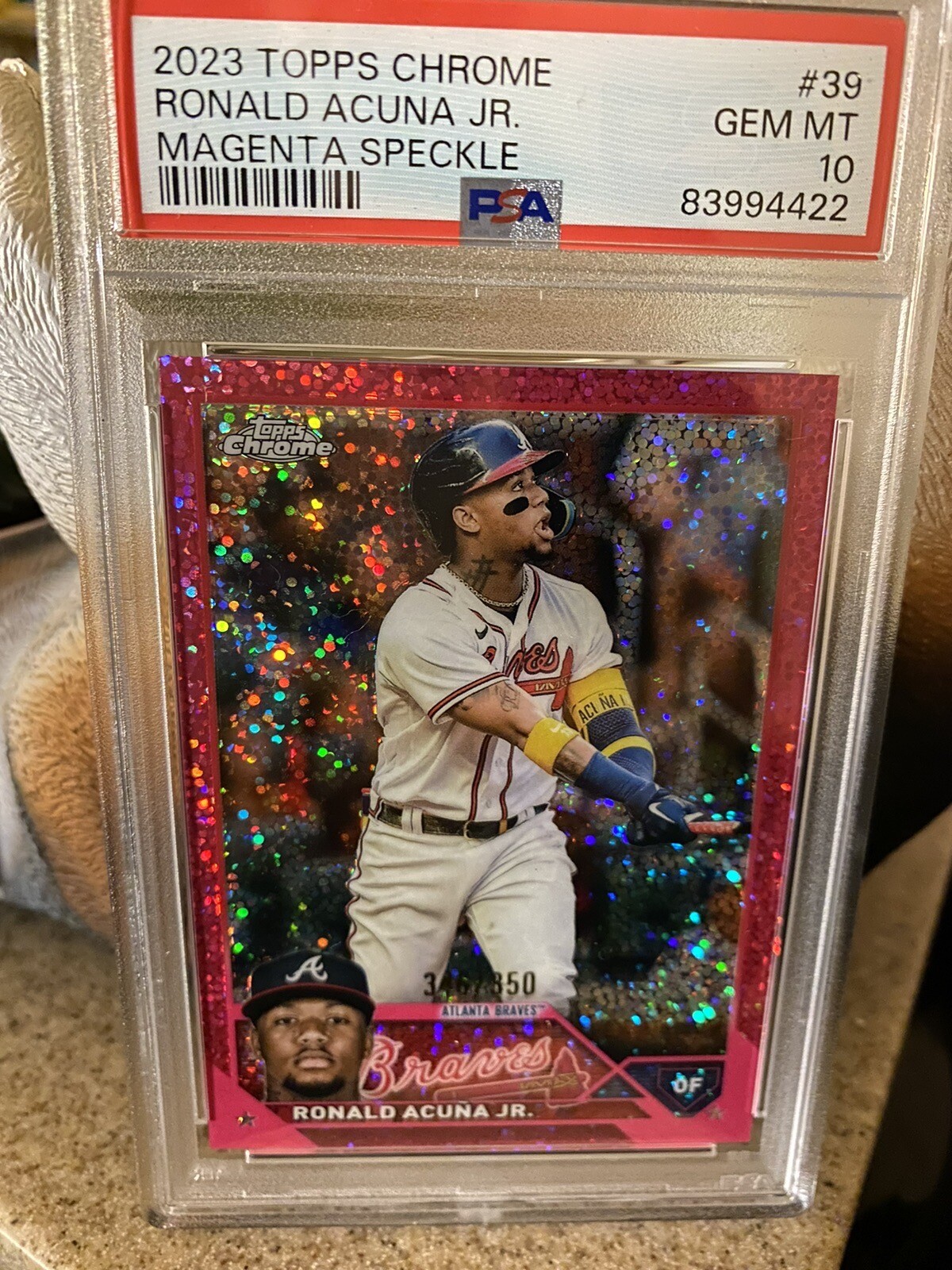 Ronald Acuna Jr. 2023 Topps Chrome #39 Magenta Speckle Refractor /350 ...