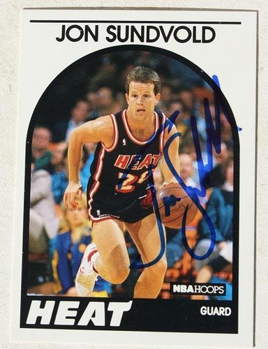 Jon Sundvold Miami Heat Signed Autographed 1989 NBA Hoops Basketball ...