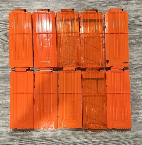 Lot Of 10 Nerf Magazine Lot 12 Round Dart Clip Bullets Ammo Holder ...