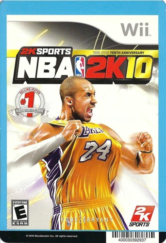 NBA 2K10 Wii - BLOCKBUSTER MINI POSTER BACKER CARD (NOT A GAME) | eBay