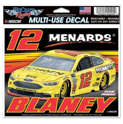Ryan Blaney #12 2018 Menards Multi Use Decal 5" x 6" Free Ship Instock ...