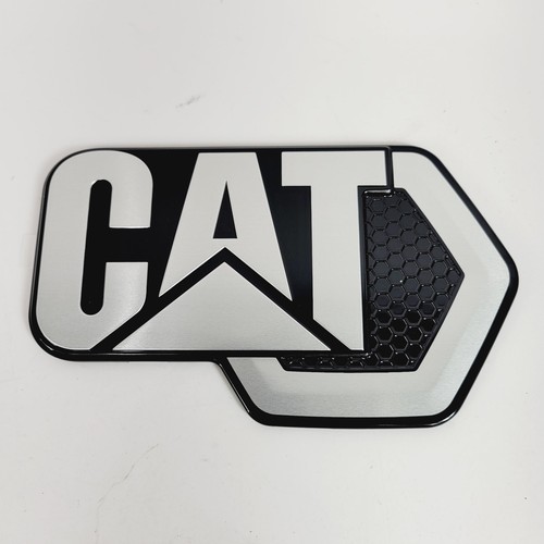 NEW CATERPILLAR Emblem CAT Cast Metal Nameplate Black & Silver Logo | eBay