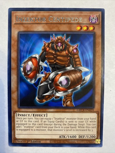 Yugioh! Inzektor Centipede - GRCR-EN039 - Rare - 1st Edition Near Mint ...