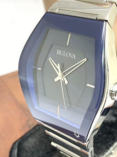 Bulova Men's Watch 96A258 Gemini Futuro Quartz Blue Dial Silver ...