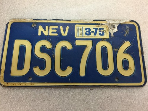 Nevada 1975 License Plate DSC706 | eBay