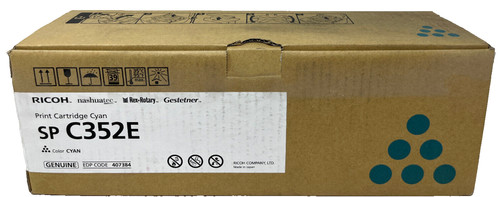 Ricoh 407384 Original Cyan Toner for SP C352/SP C352dn 9,000 Pages [a ...