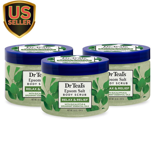 Pure Epsom Salt Body Scrub, Relax & Relief with Eucalyptus & Spearmint ...