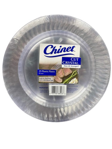 Chinet Cut Crystal 10 Inch Round Disposable Plates Elegant Swirl Design ...