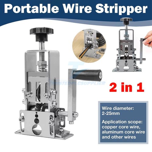Manual Wire Stripping Machine Portable Cable Stripper 1mm to 25mm US | eBay