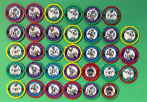 LOT (33) CAROLINA PANTHERS 1997 PLAYOFF CHIP SHOT NFL POKER CHIP ...