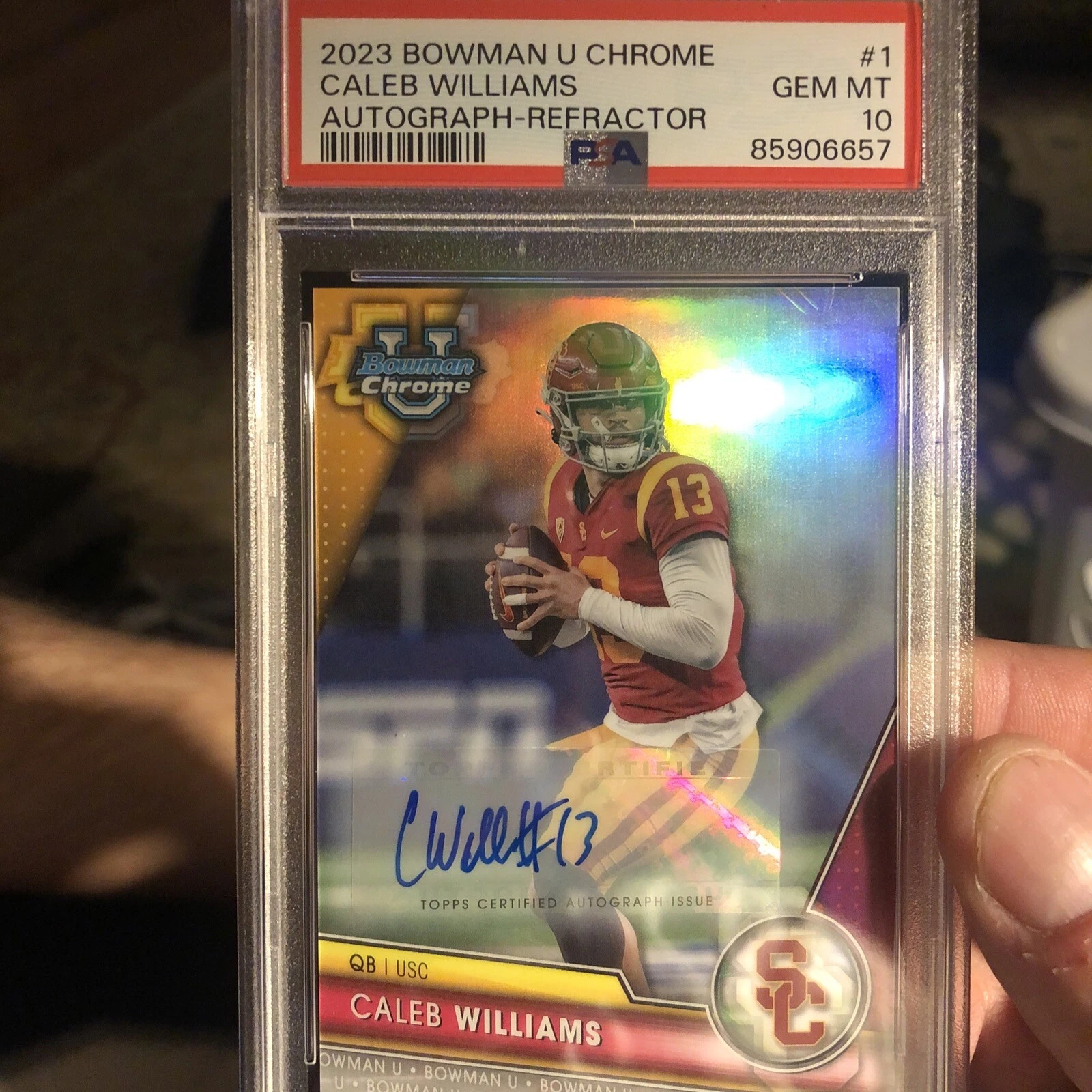 Caleb Williams 2023 Bowman Chrome University #1 Prospect Auto ...