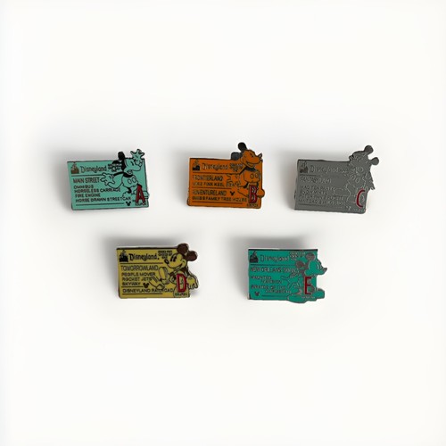 2005 Hidden Mickey Disneyland Ride Ticket Pins Set of 5 Cast Lanyard ...