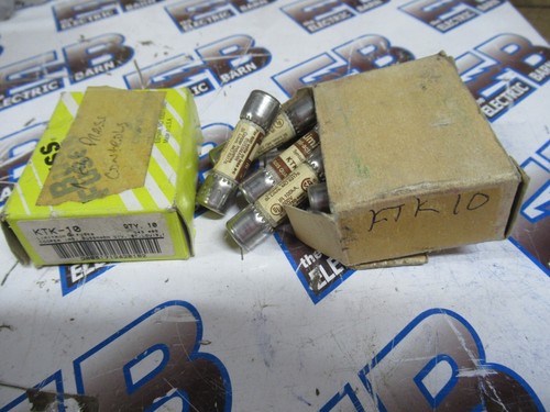Bussmann KTK-10 Midget Fuses (1 BOX OF 10) 10 Amp 600 Volt Fast Acting ...