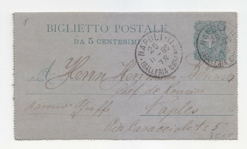 QQ9-Napoli-Galleria Umberto 1° On Postal Ticket 5 Cent 1899 | eBay