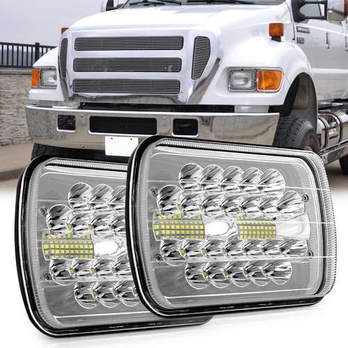 Pair 7X6" 5x7" LED Headlight for Ford Super Duty Truck F550 F650 F750 ...