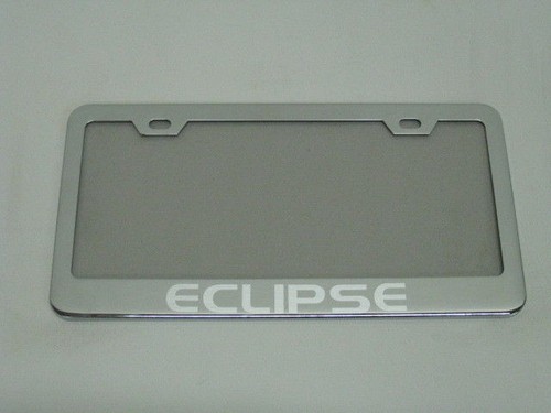*ECLIPSE* mirror Stainless Steel license plate frame w/s.caps (SB) | eBay