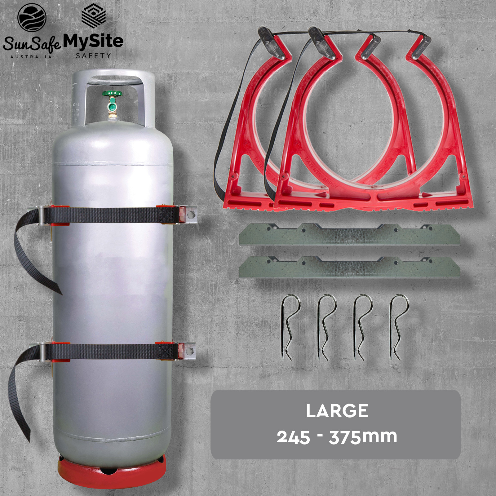 Oxy Acetylene Bottle Chock Gas Bottle Holder Kit BOTTLECHOCK Restraint ...