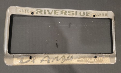 RIVERSIDE DE ANZA CHEVROLET " Vintage Dealer License Plate Frame” | eBay