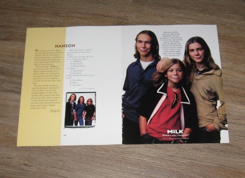 GOT MILK MUSTACHE Isaac Zac Taylor HANSON original TWO pgs PHOTOS ...