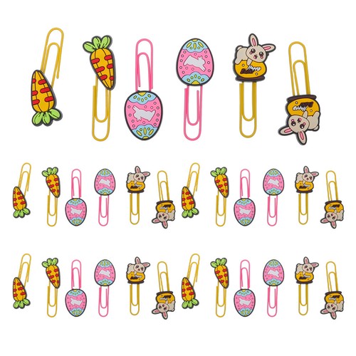 30PCS Cute Bookmark Paper Clips - Cartoon Easter Bookmarks with Bunny ...