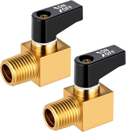 2 Pcs Brass Drain Cock Ball Valve, Air Compressor Valve 1/4" NPT Male Metal Ball | eBay