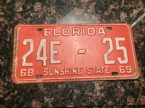 Florida License Plate 1968 1969 Saint Lucie County 12E-25 | eBay