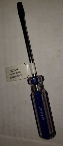 E0107 REGAL SLOTTED SCREWDRIVER 1/4" X 4" PN SSD-144 FLATSLOT TIP ...