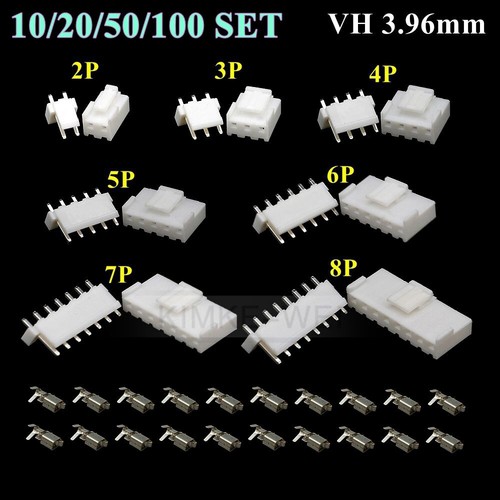 2/3/4/5/6/7/8 Pin/Way JST VH 3.96mm Crimp Connector Kit (Plug+Socket ...