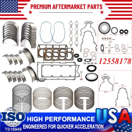 Engine Rebuild Kit w/ Main Rod Bearings Fit LS1/LS6/LQ4/LQ9 5.3L 6.0L ...