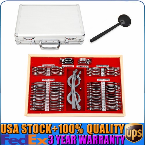 104pcs Trail Lens Set Optical Trial Lens Case Optometry Frame Rim Metal ...