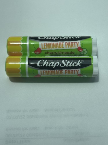 CHAPSTICK LEMONADE PARTY Cherry Limeade Flavor Lip Balm Lot of 2 New ...