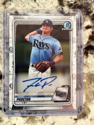 2020 BOWMAN CHROME AUTO PROSEPCT CARD TAMPA BAY RAYS FORD PROCTOR #CFA ...