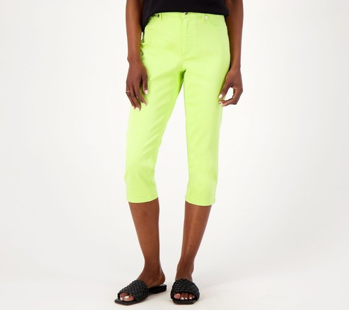 Joan Rivers Classics Collection Petite Classic Woven Denim Capri Jeans ...