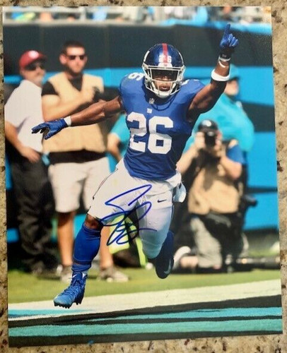 SAQUON BARKLEY Auto Hand signed NEW YORK GIANTS 8x10 photo w/COA | eBay