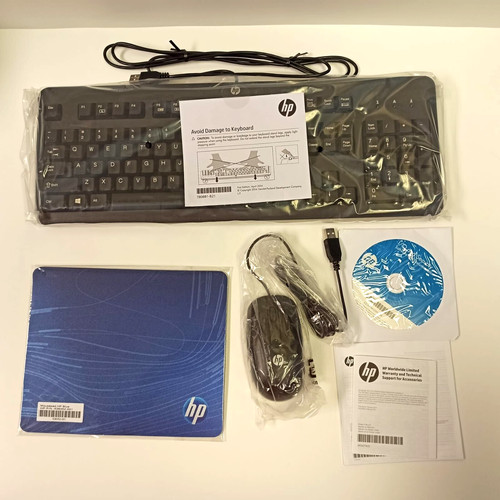 HP Keyboard USB Wired, Mouse, Mousepad Kit US - NEW | eBay