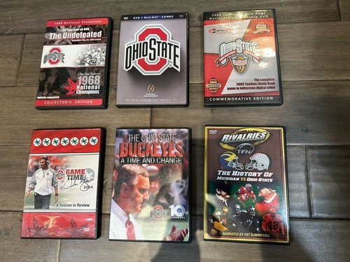 Lot of 6 Ohio State Buckeyes Football DVDs Very clean - 2002 2003 2014 ...