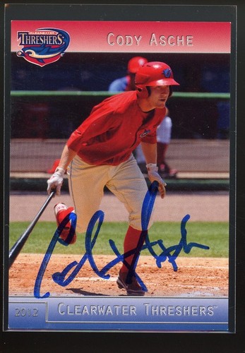 2012 Clearwater Threshers CODY ASCHE Signed Card autograph auto ...