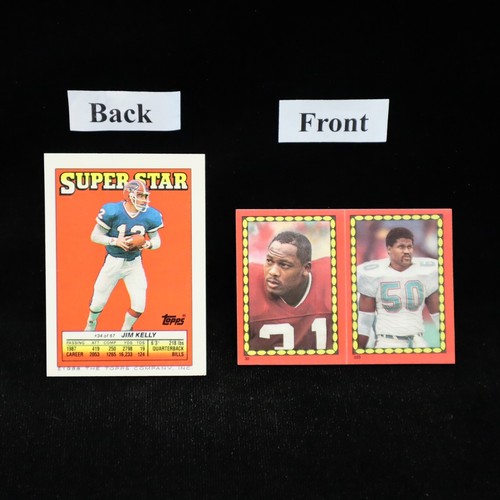 1988 Jim Kelly Bills #34 BACK Sticker #30/23 Earl Ferrell / Jackie ...