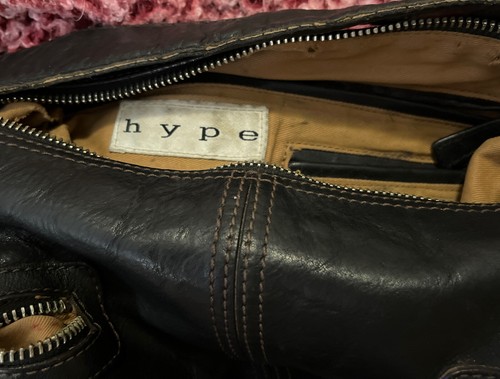 HYPE 100% Genuine Black Leather Shoulder/Handbag EUC | eBay