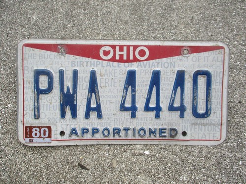 Ohio 1980 Apportioned license plate # PWA 4440 | eBay