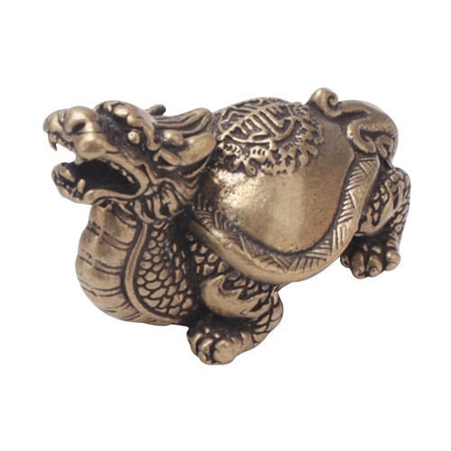 Copper Brass Dragon Turtle Small Fengshui Statue Ornament Chinese ...