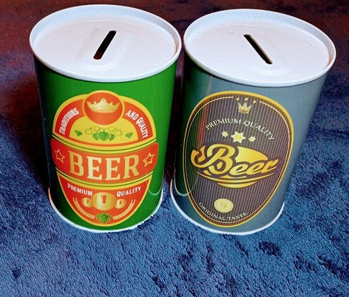 Beer Can Piggybank Banks Metal Sealed | eBay
