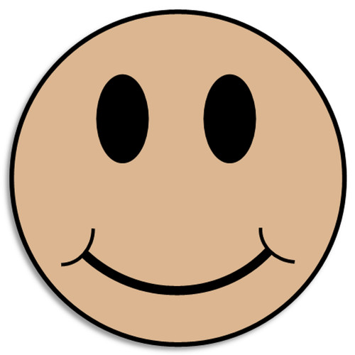 Beige Smiley Face - Circle Sticker Decal 3 Inch - Smile Happy | eBay
