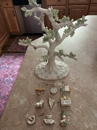 Lenox The Luck of the Irish Porcelain Tree + 9 Ornaments St Patrick’s ...